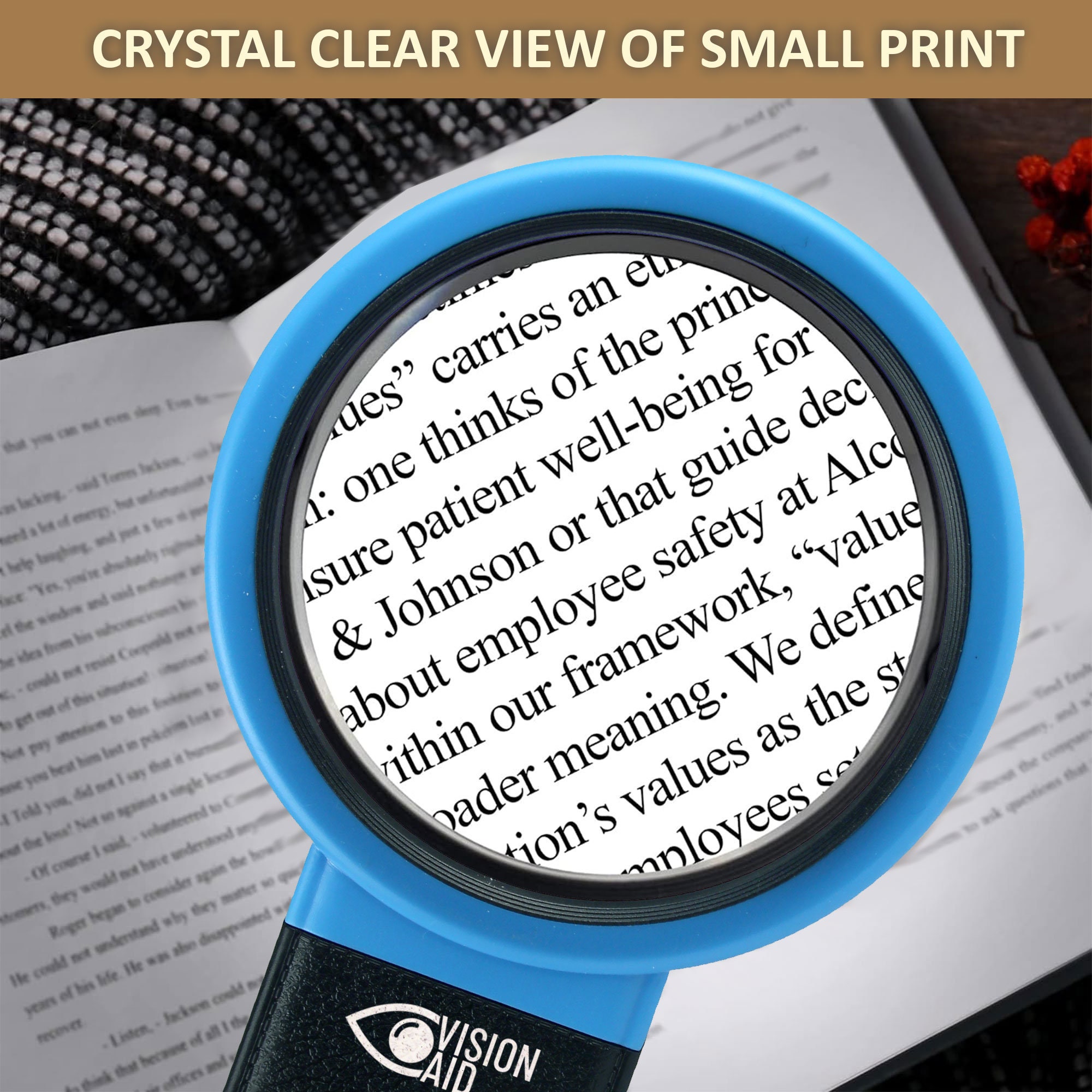 VISION AID 30X Hands-free Magnifying Glass 21 LED Lights Magnifier for ...