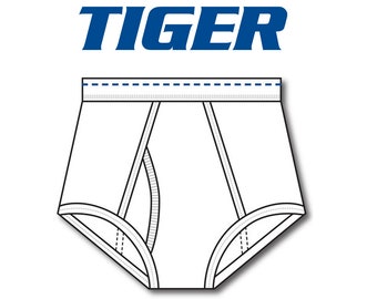 Japanese standard/full-rise Gold B.V.D. Double Seated Red/blue Line ...