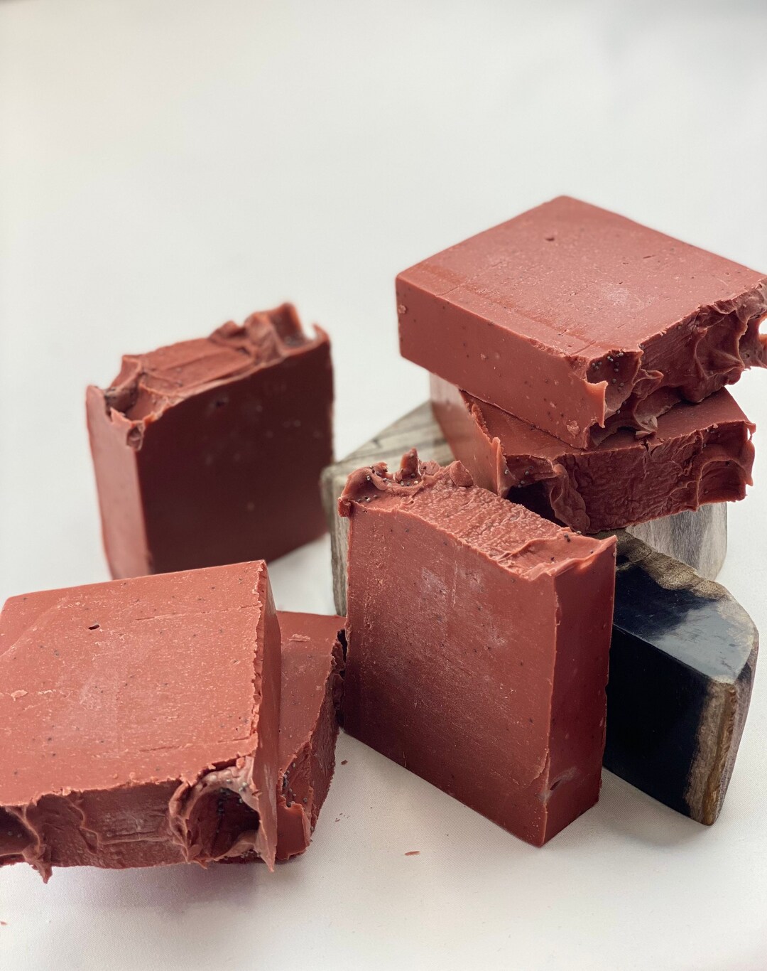 Natural Kaolin Rose Pink Clay Goat Milk Soap With Poppy Seed Etsy