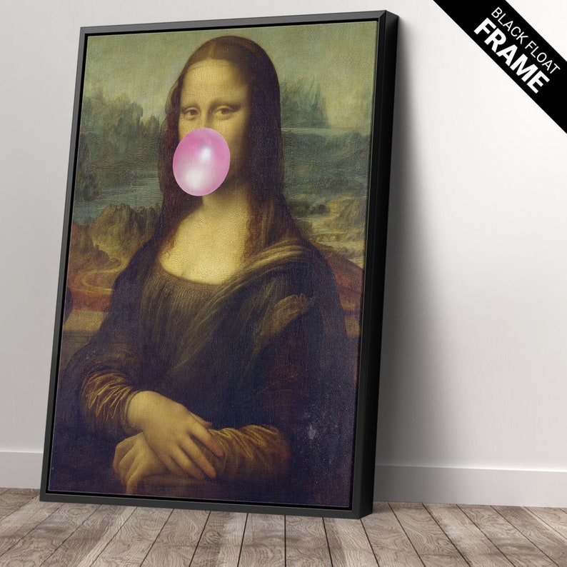 Mona Lisa Pink Bubble Gum Actress Canvas Wall Art Home Decor Etsy