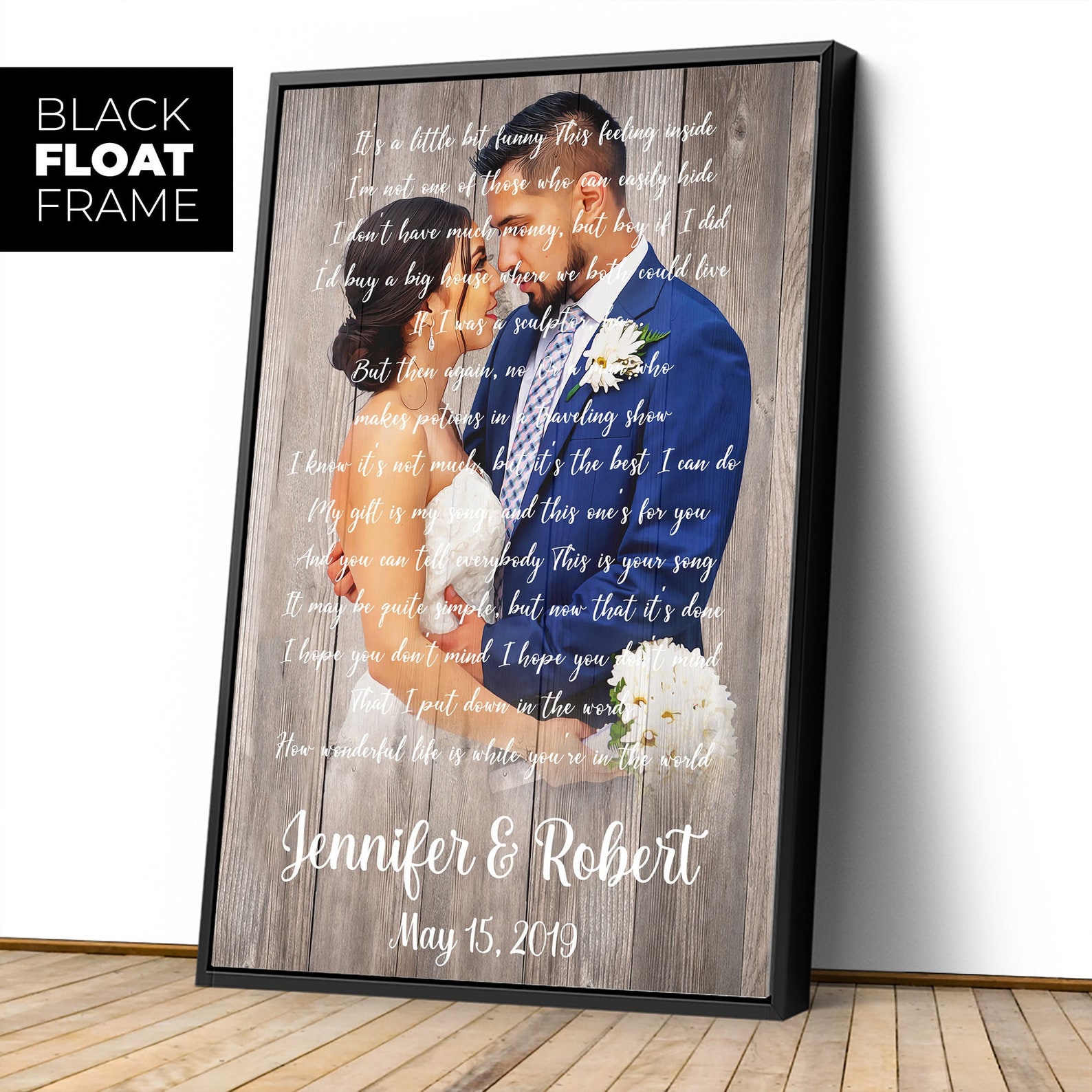 Wedding Song Lyrics With Custom Portrait From Photo - Etsy