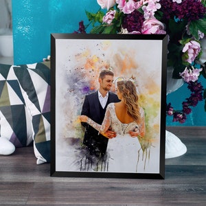 Custom Wedding Portrait Canvas Wedding Illustration Canvas | Etsy