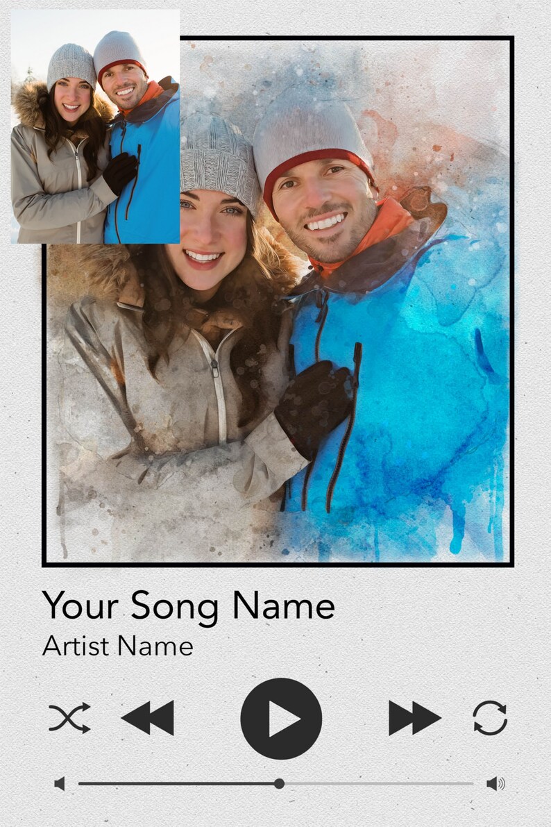Custom Album Cover Portrait Custom Song Couples Portrait Our - Etsy