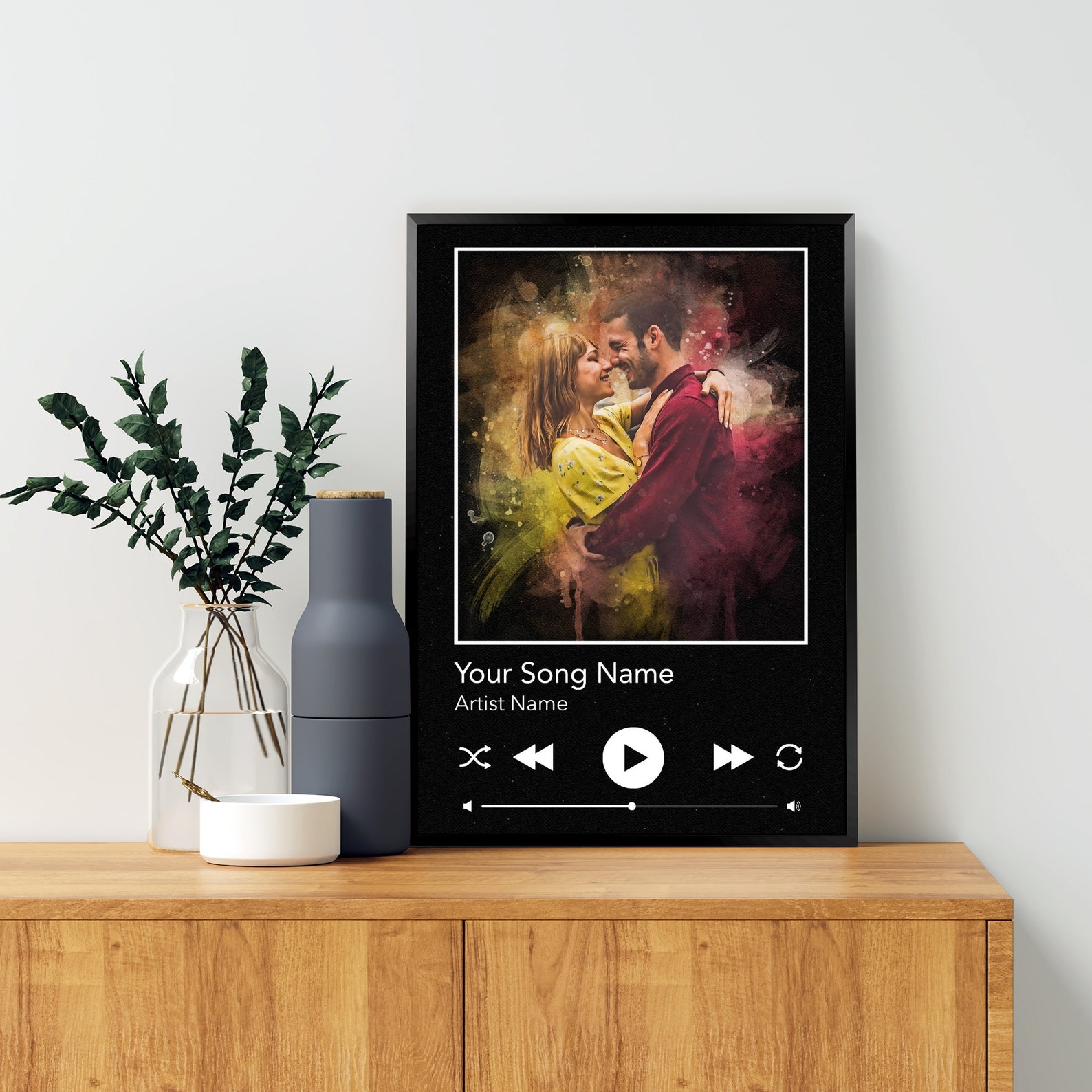 Custom Album Cover Portrait Custom Song Couples Portrait Our - Etsy