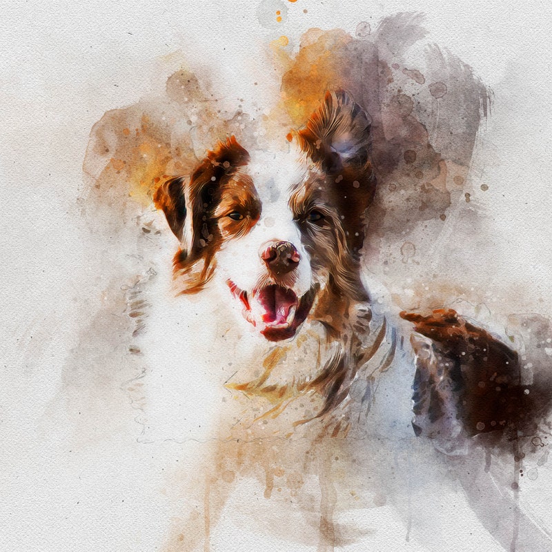 Watercolor Dog Print - Etsy