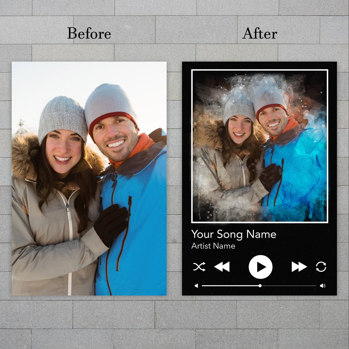 Custom Album Cover Portrait Custom Song Couples Portrait Our - Etsy