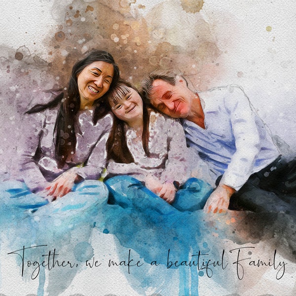 Family Portrait Watercolor - Etsy