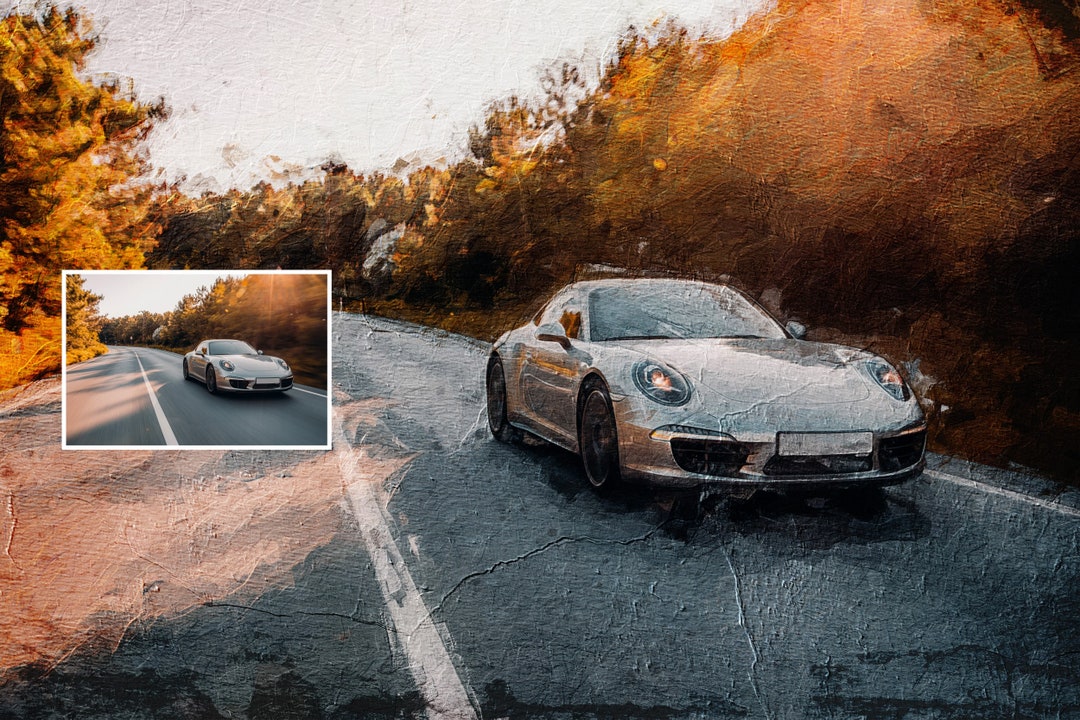 Custom Car Portrait Painting | Father's Day Gift | Portrait From Photo ...