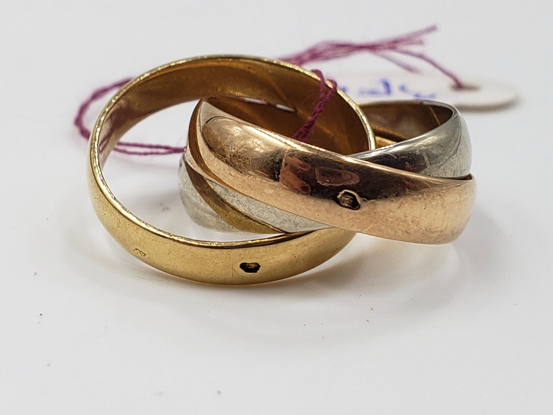 Trinity Ring in 14kt in Three Colors Gold Size Size 3 US* - Etsy