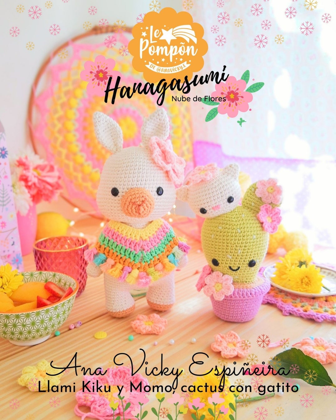 Hanagasumi Flower Cloud Patterns Llami Kiku and Cactus Momo With Kitten ...