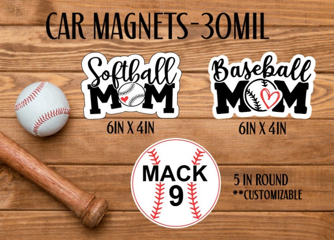 Baseball/softball Mom Magnet, Custom Car Magnet, Baseball Magnet ...