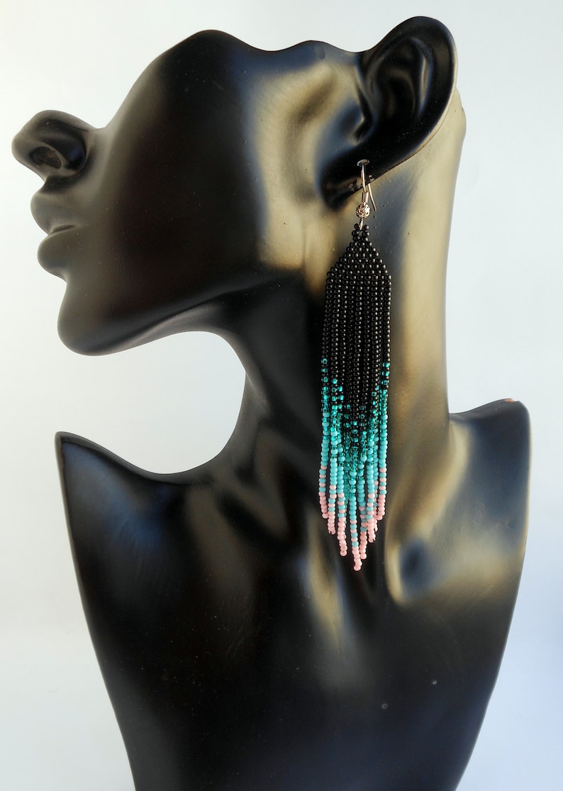 Dangle Bead Earrings for Women Long Seed Bead Earring - Etsy