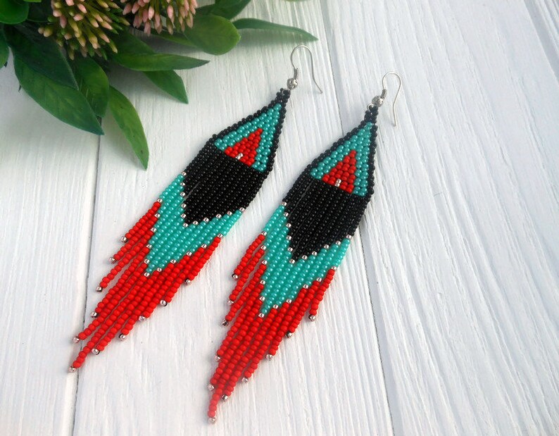 Boho earring for women statement earrings beaded jewelry | Etsy