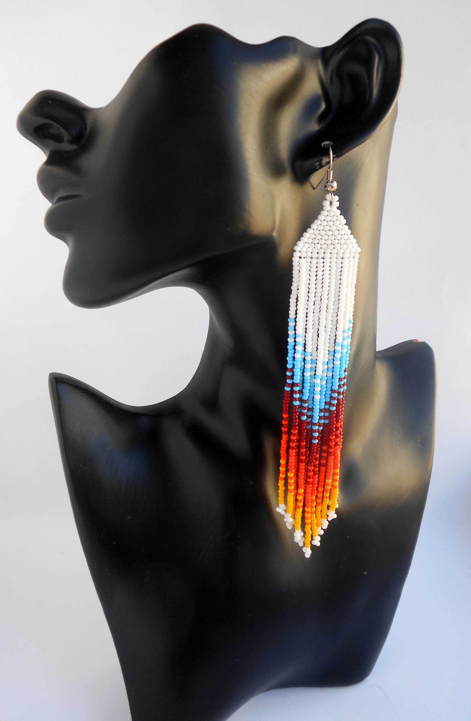 Ethnic american beaded earrings native america indian jewelry | Etsy