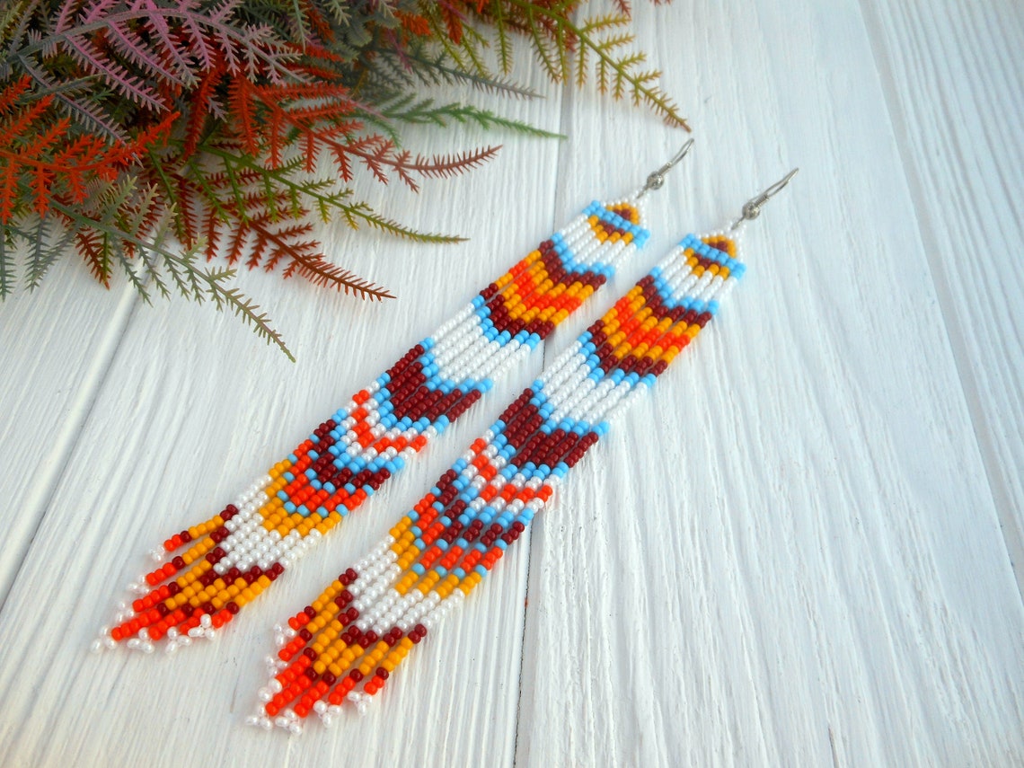 Native beaded jewelry Native american earrings handmade | Etsy