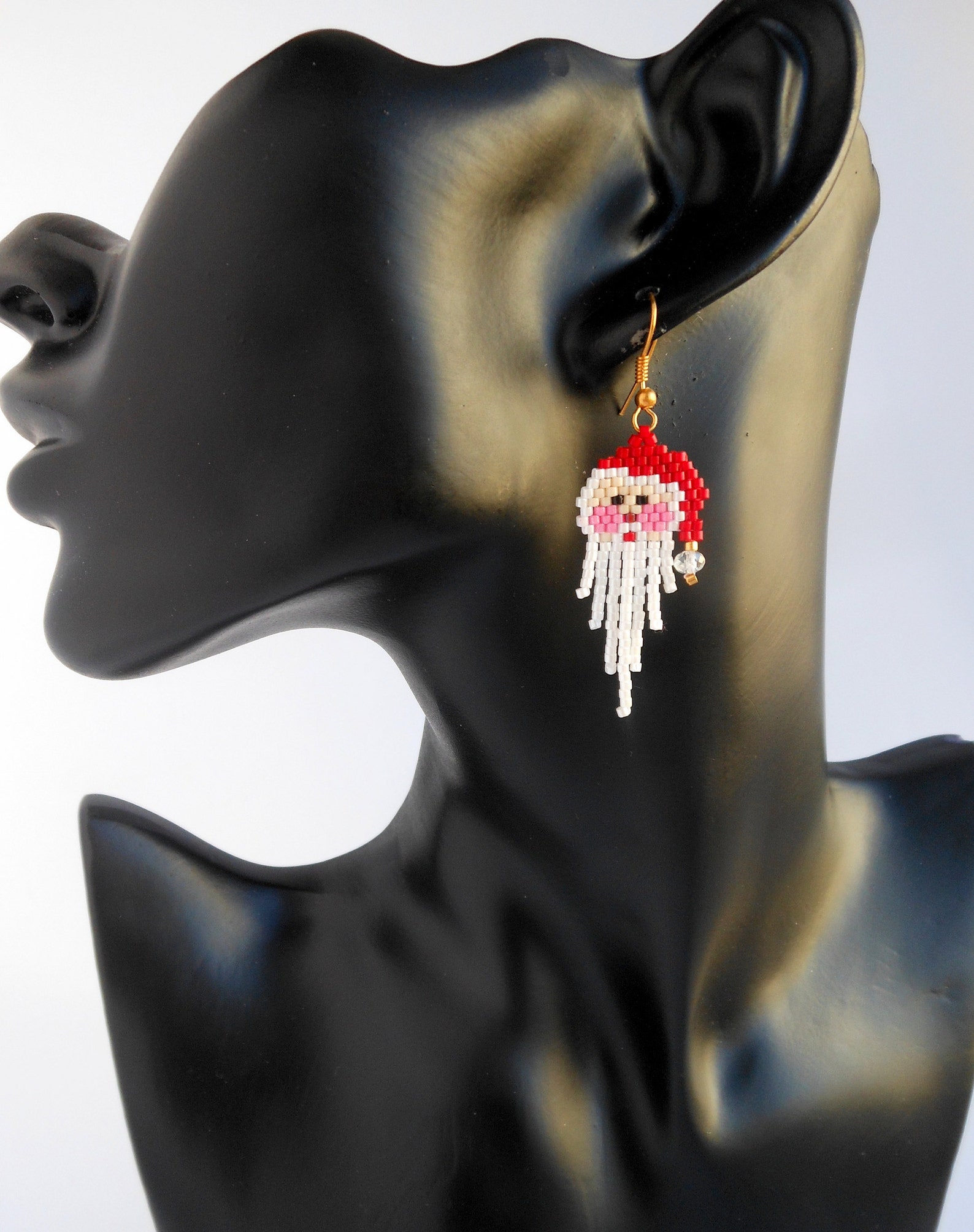 Santa Beaded Earrings Christmas Holiday Jewelry for Women Seed - Etsy