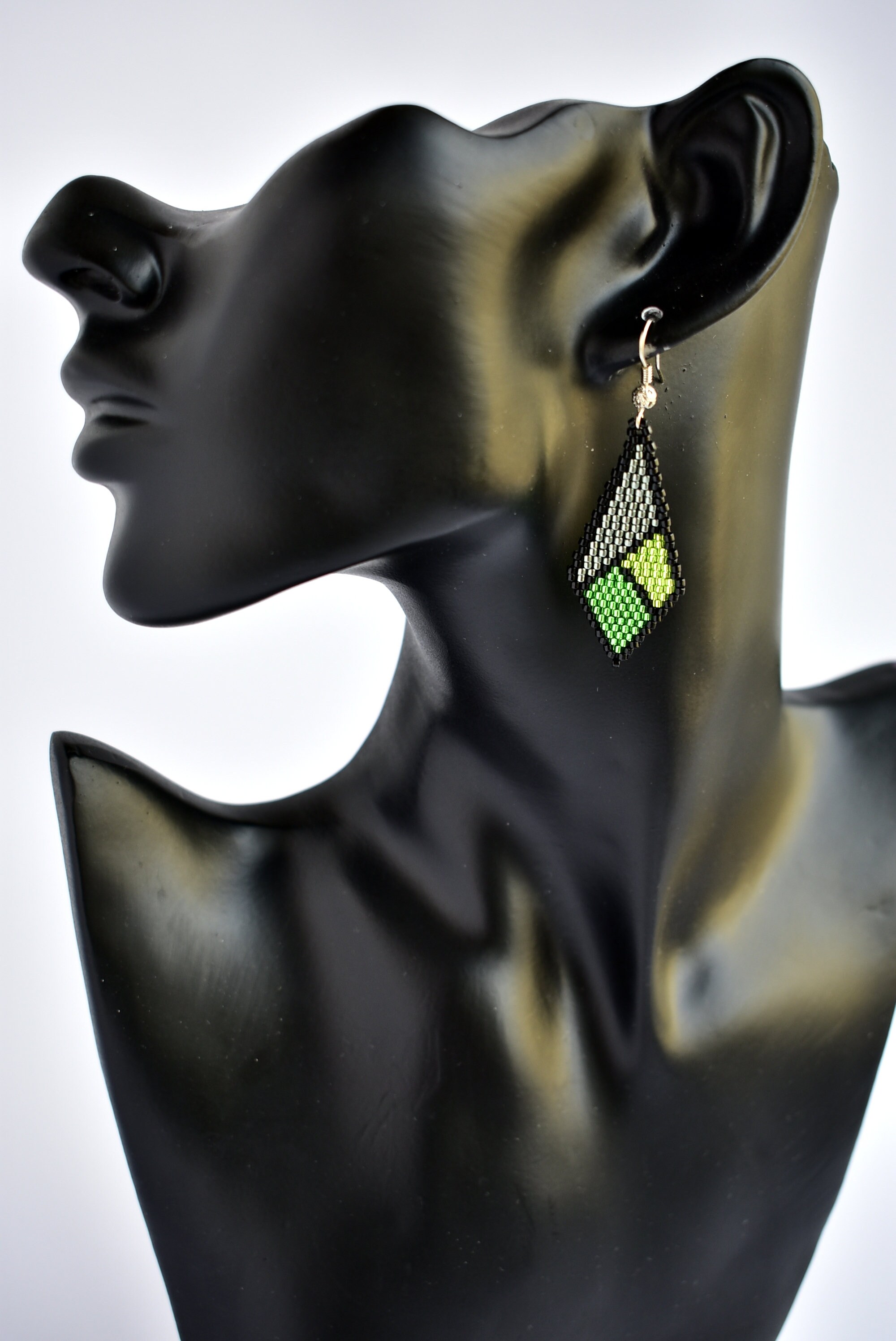 Green Beaded Earrings Handmade Gift for Her Miyuki Jewelry Women's Gift ...
