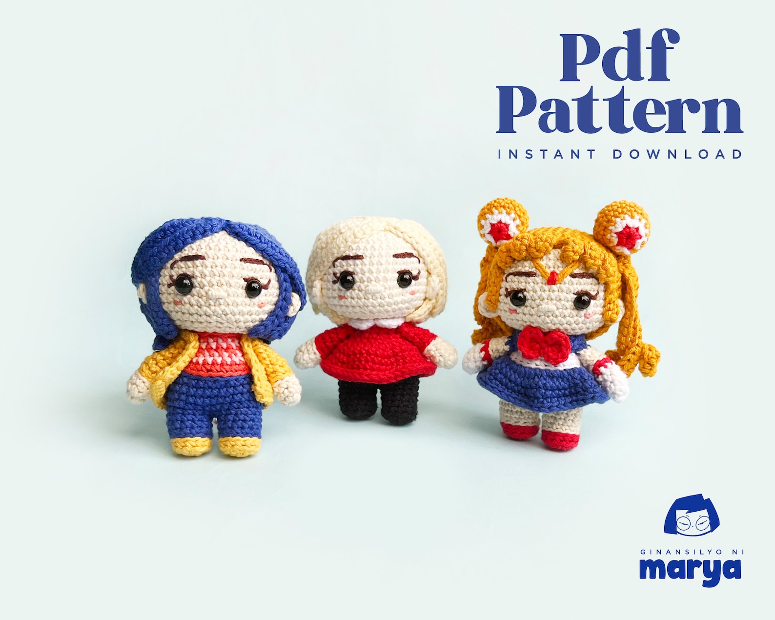 Amigurumi Pattern | Girl Friends Crochet Doll, PDF Pattern, English ...
