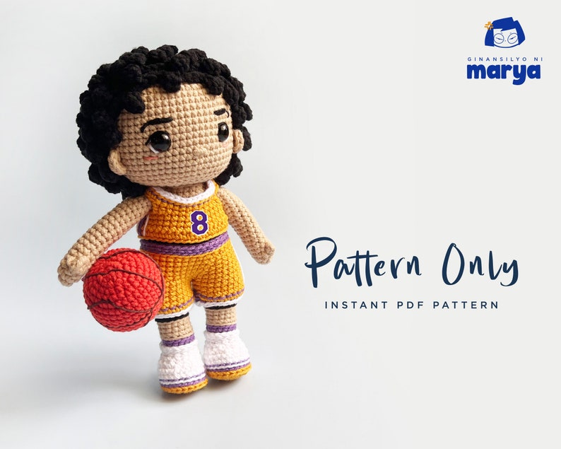 Crochet Doll Amigurumi Pattern Basketball Player, PDF Pattern, English ...