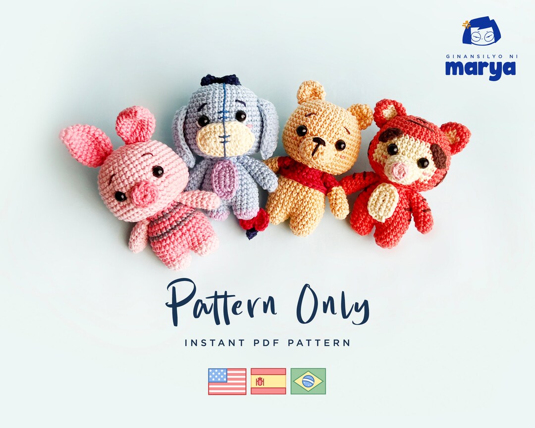 Crochet Doll Amigurumi Pattern Winnie and Friends PDF - Etsy