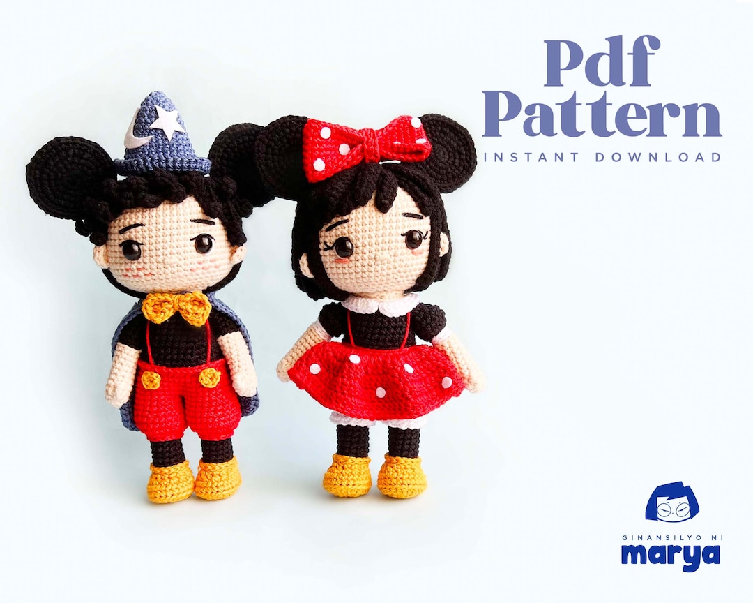 Crochet Doll Amigurumi Pattern Mimi and Mikey, PDF Pattern, English - Etsy
