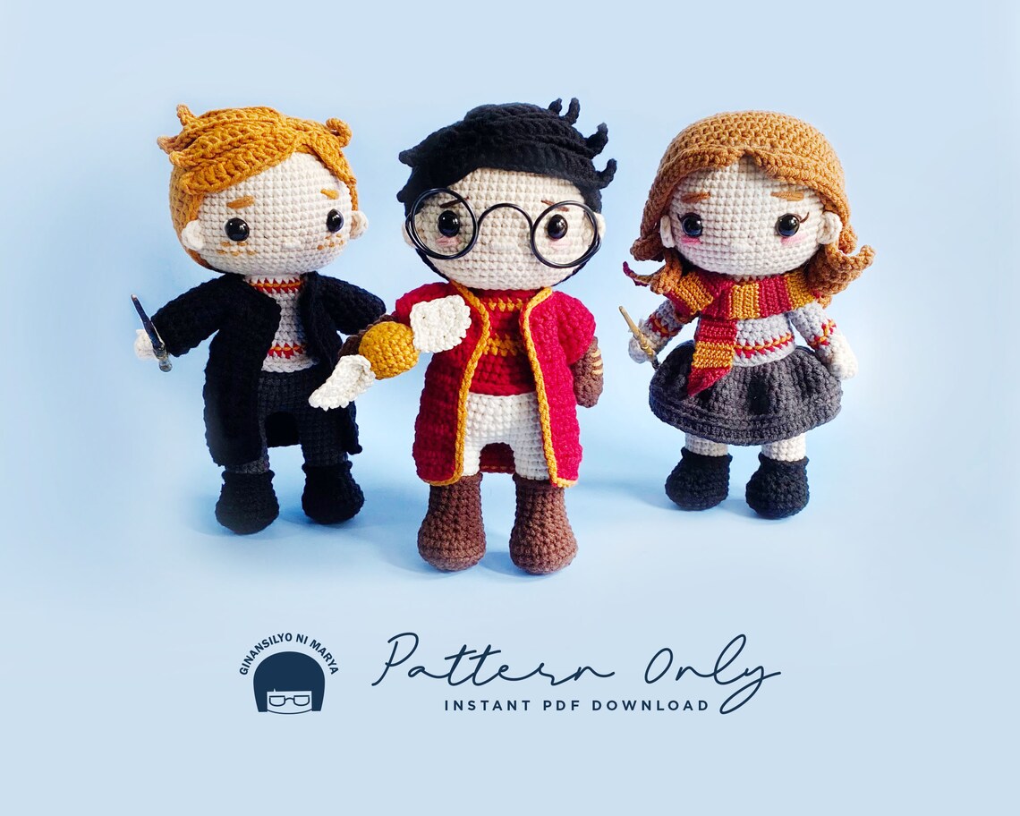 Crochet Doll Amigurumi Pattern Witch and Wizard Friends - Etsy