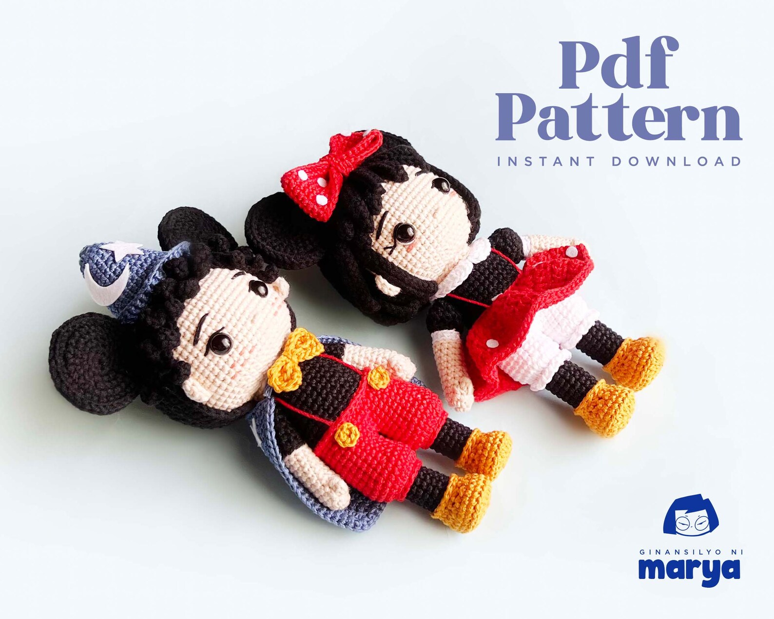 Crochet Doll Amigurumi Pattern Mimi and Mikey, PDF Pattern, English - Etsy