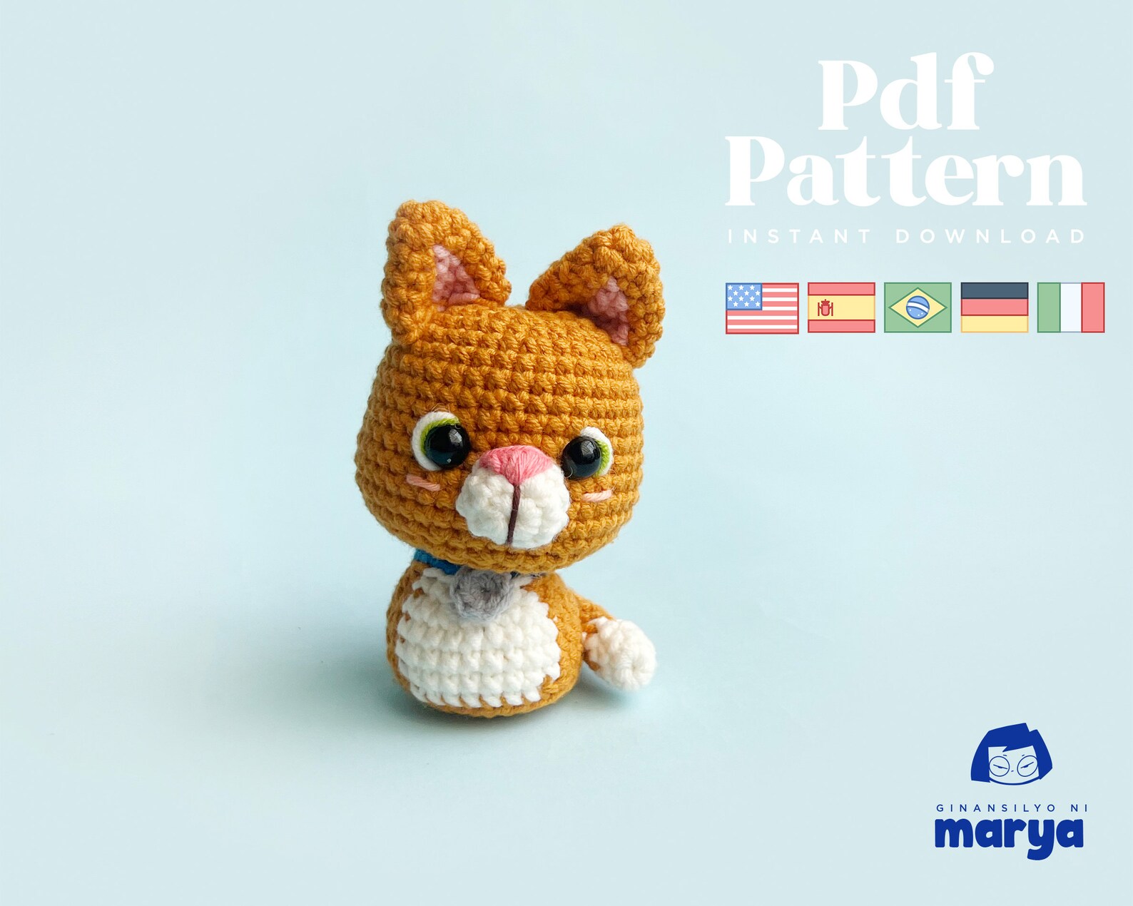 Crochet Doll Amigurumi Pattern Space Ranger and Cat, PDF Pattern ...
