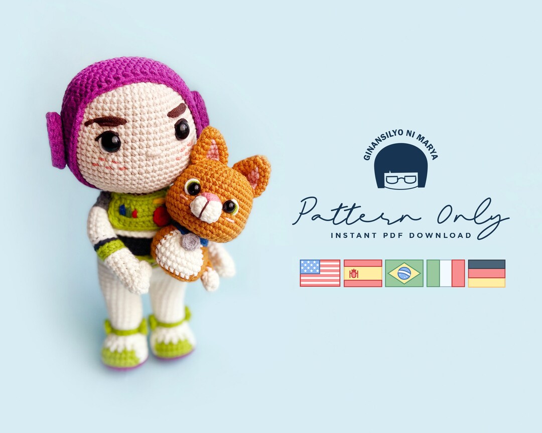 Crochet Doll Amigurumi Pattern Space Ranger and Cat PDF - Etsy