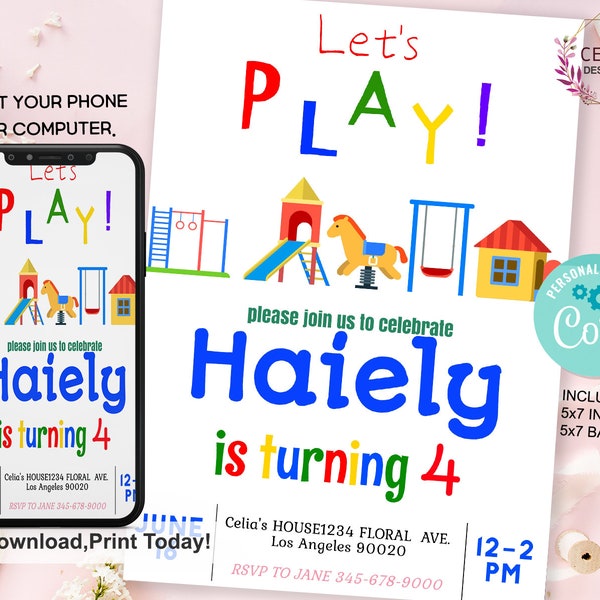 Birthday Playdate Invitation - Etsy