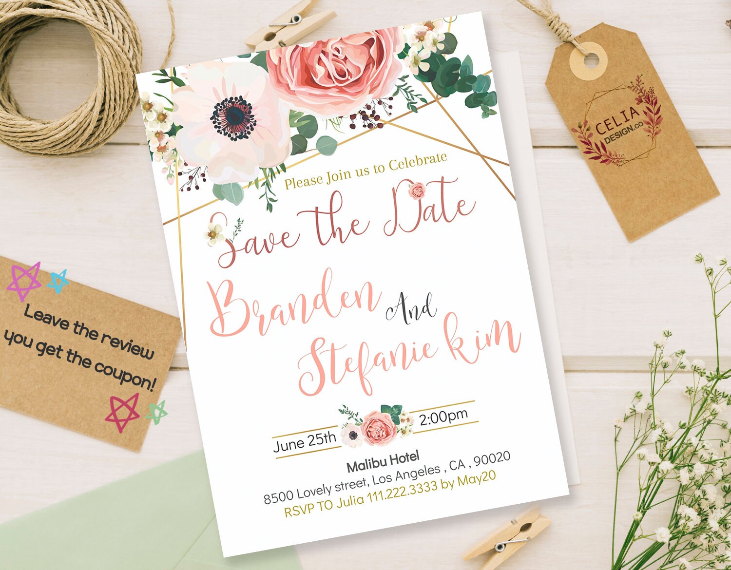 Mobile Wedding Invitation Card, Digital Save the Date, Custom Design ...