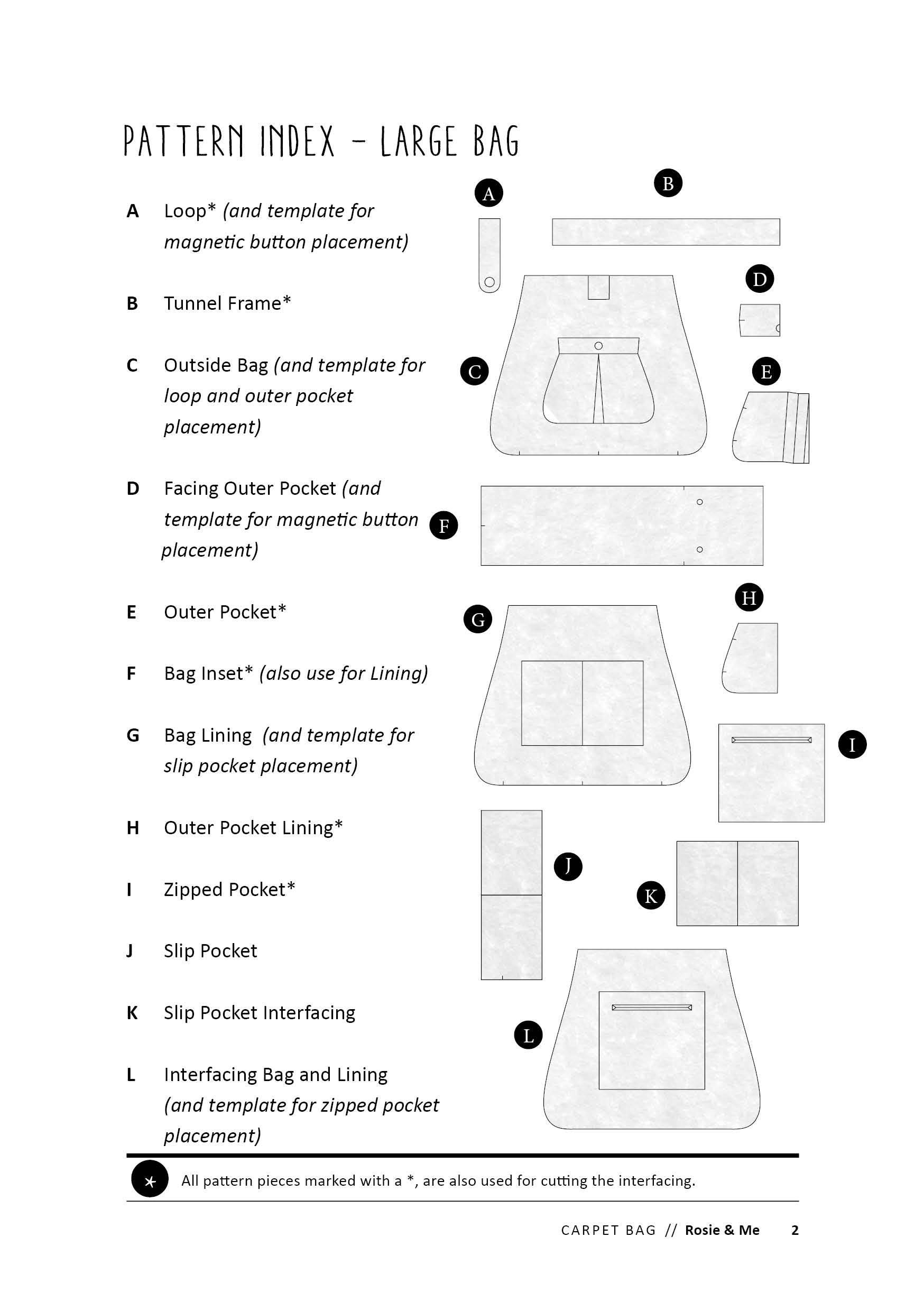Carpet Bag Pattern L PDF Sewing Pattern L Includes Two Sizes L Instant ...