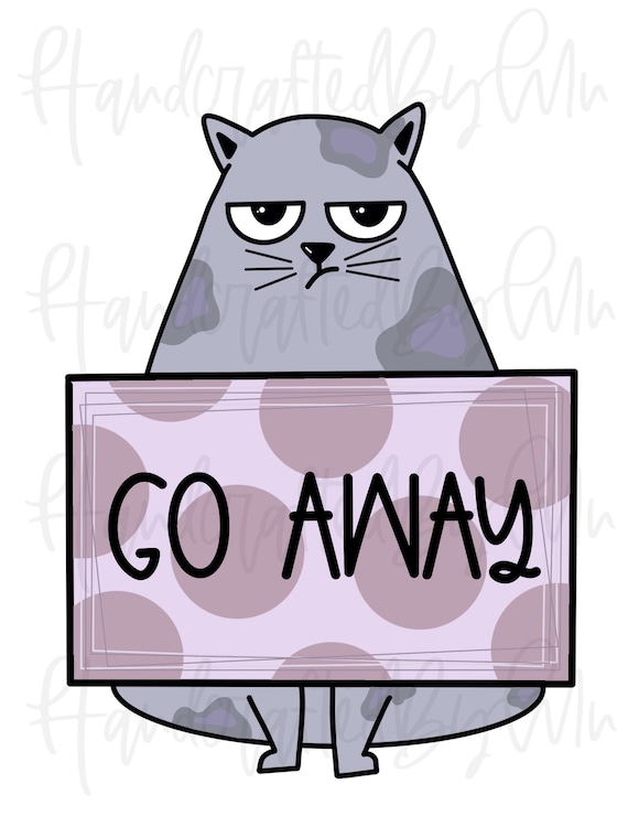 Go Away Grumpy Cat Door Hanger Template | Etsy