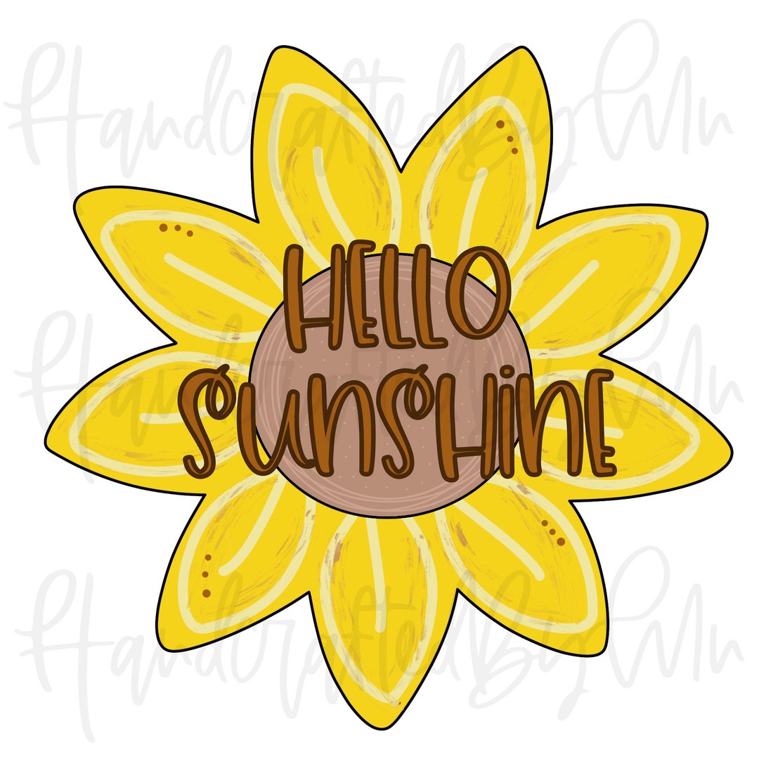 Sunflower Door Hanger Template Hello Sunshine Door Hanger Template Etsy