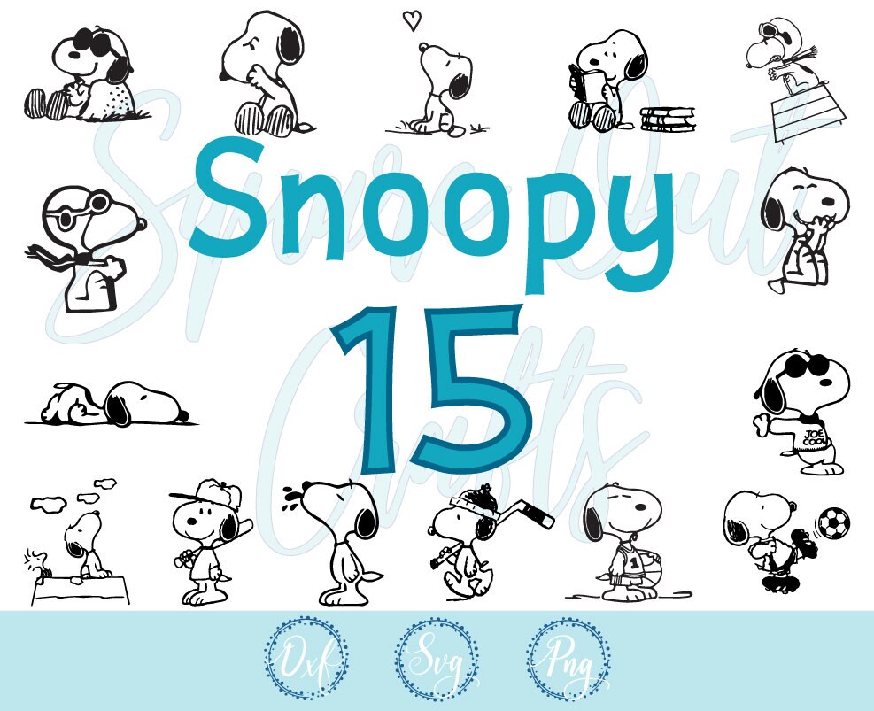 Snoopy SVG Bundle Files for Silhouette Cameo or Cricut | Etsy