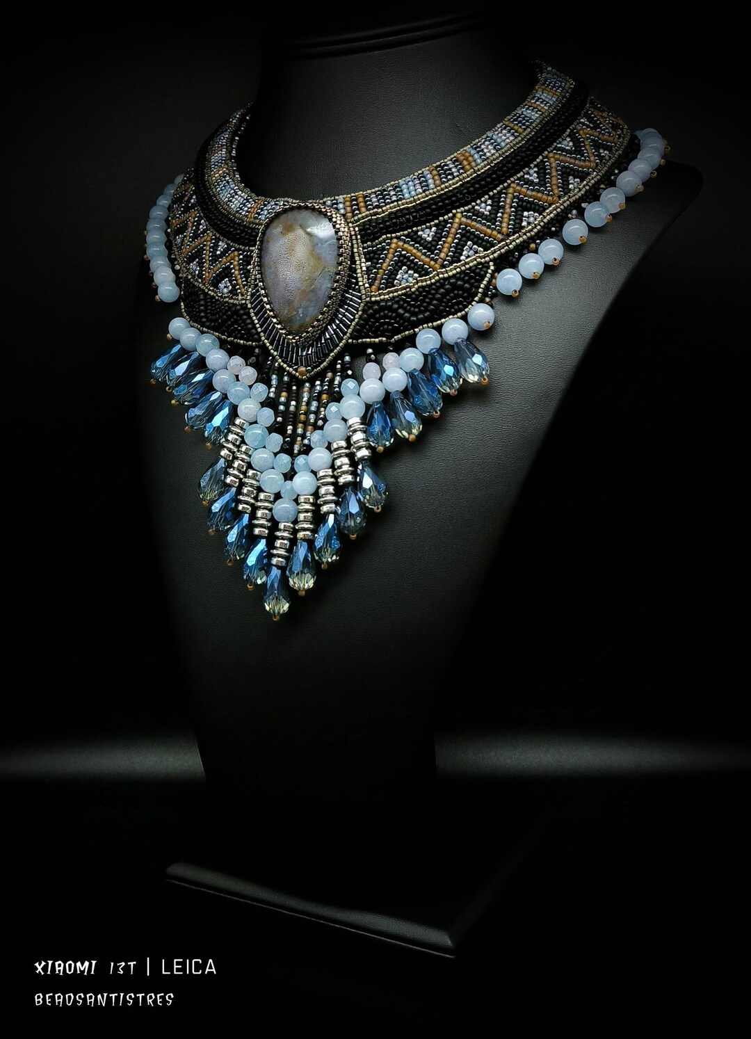 Arcane...statement Necklace | Handcrafted Bead Embroidered Bib Collar ...