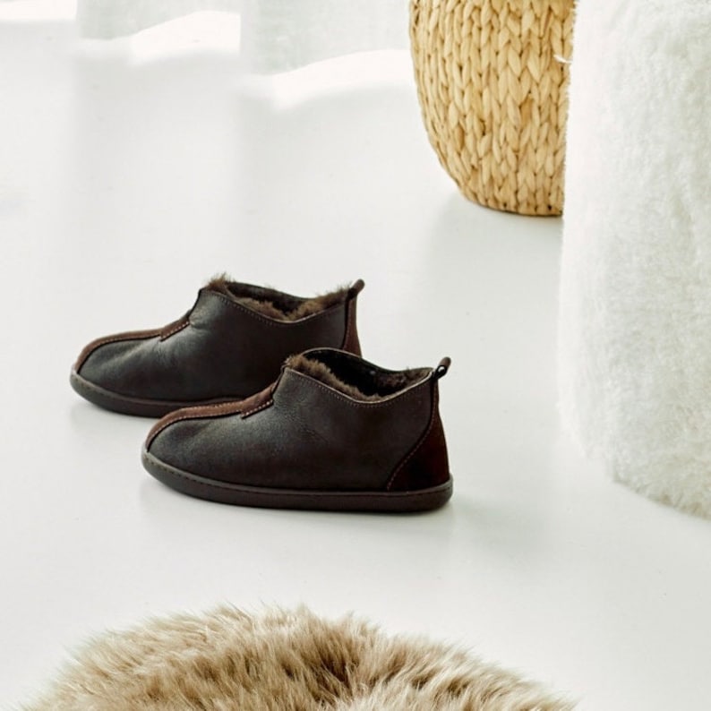 Luxury Ladies Real Sheepskin Slipper 36-42, Brown Women Ankle High ...
