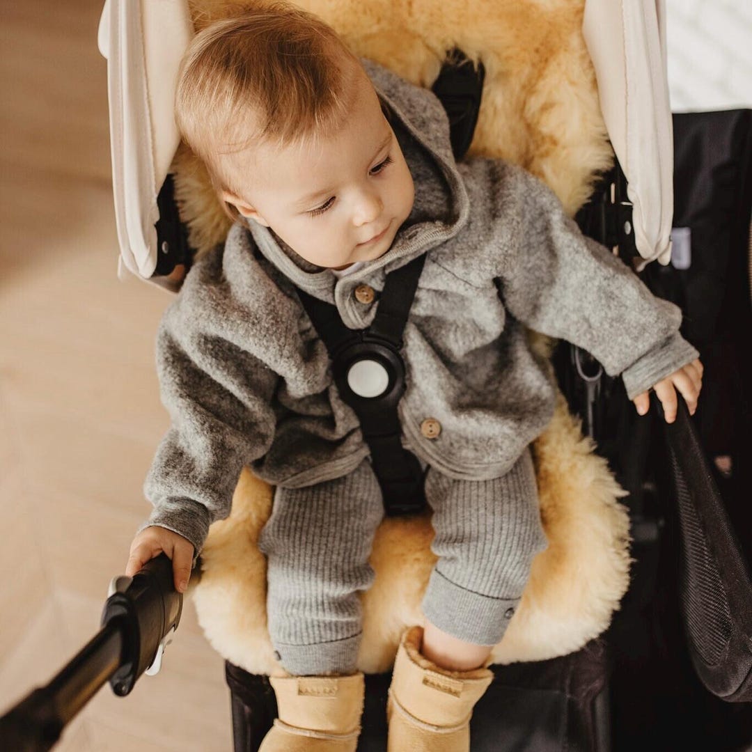 Baby Medical Sheepskin Stroller Liner, Luxury Lambskin Baby Pram Pad ...