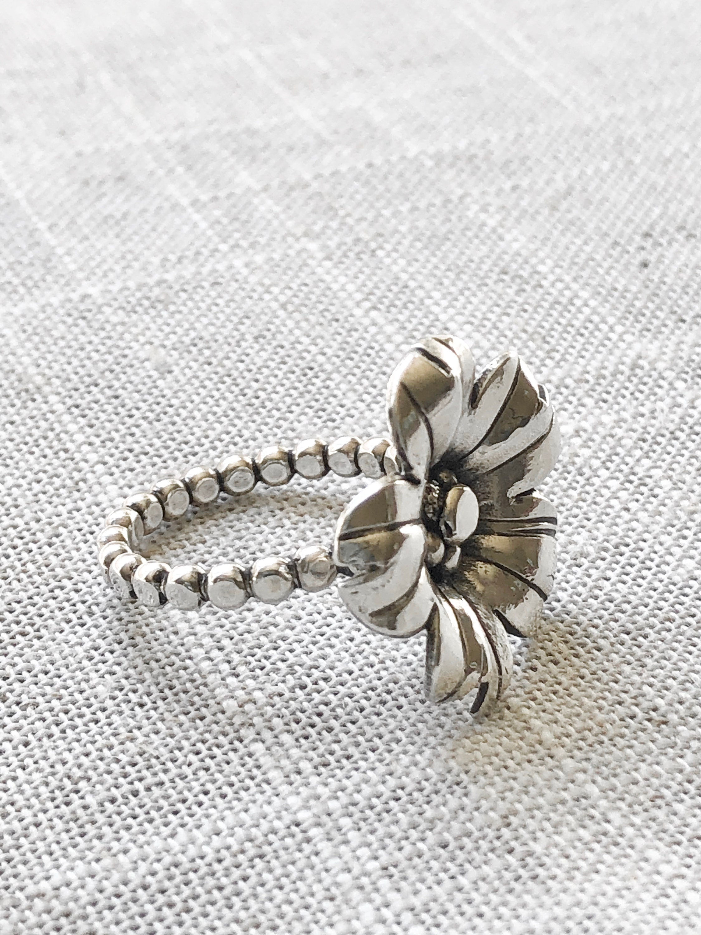 Sterling silver flower statement ring silver flower ring | Etsy