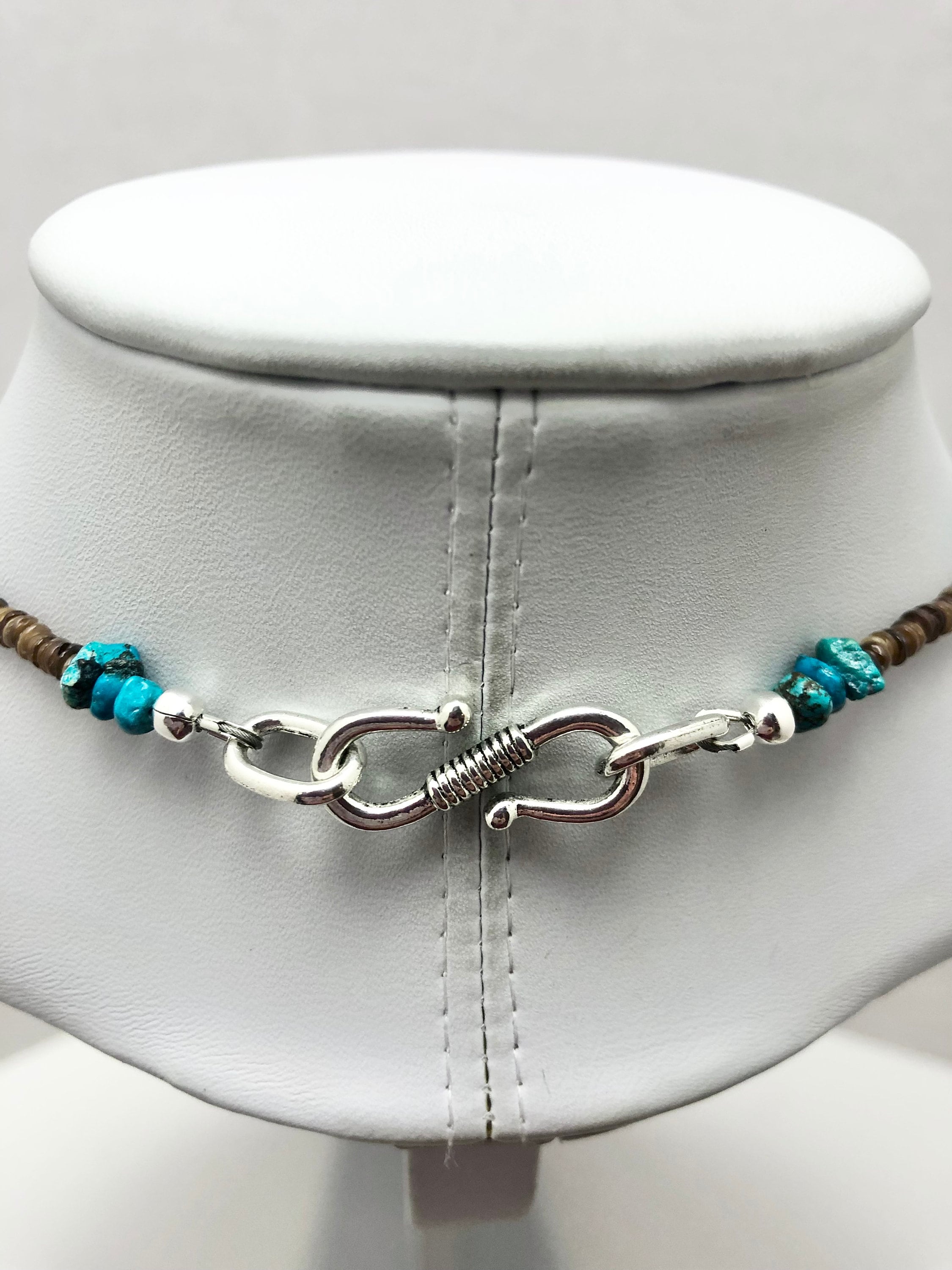 Olive Shell Necklace Shell Heishi Necklace Turquoise Chip - Etsy