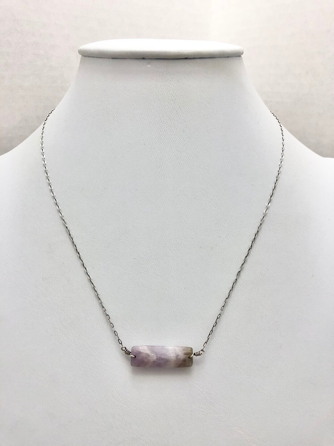 Amethyst Bar Necklace, Gemstone Bar Necklace, Dainty Amethyst Necklace ...