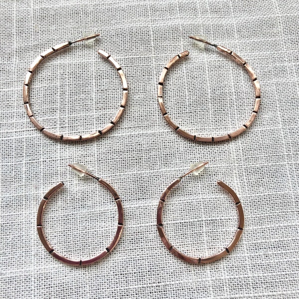 Copper Hoop Earrings - Etsy
