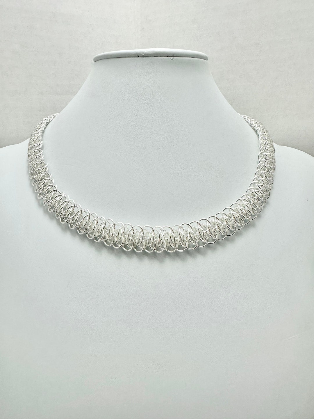 Silver Plated Viper Scale Chain Maille Necklace - 21 Inch - Etsy