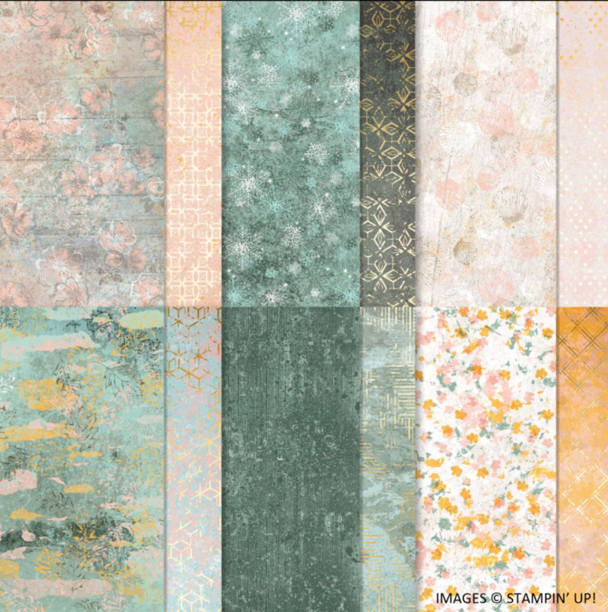 Stampin' Up Texture Chic Specialty Designer Paper Sampler 6 Papers 6x6 ...