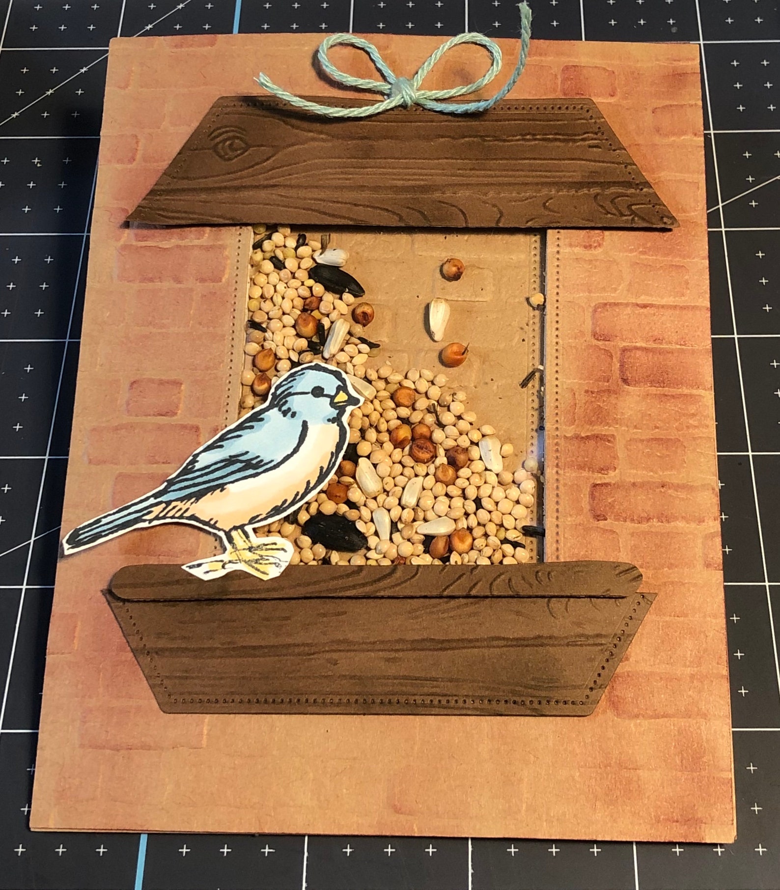 Brick and Blue Bird Seed Any Occasion Card - Etsy