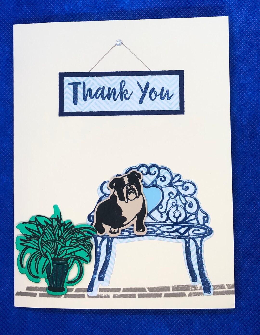 Bulldog Thank You Card - Etsy