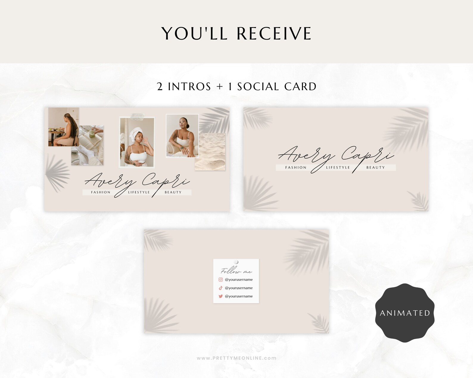 Neutral Youtube Branding Kit Editable Channel Banner Intro - Etsy