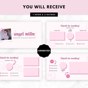 Pink Youtube Branding Kit | Channel Banner, Intro, Outro, Video ...