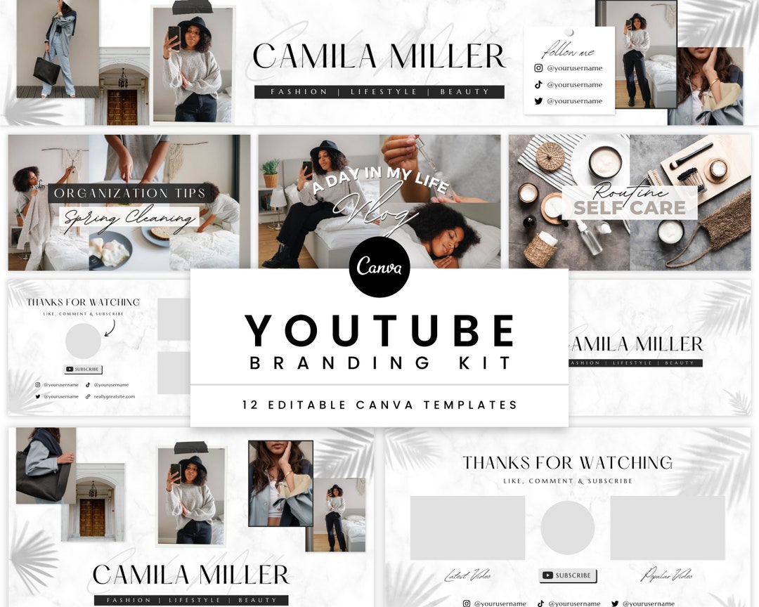 Minimal Youtube Branding Kit | Channel Banner, Intro, Outro & Video ...
