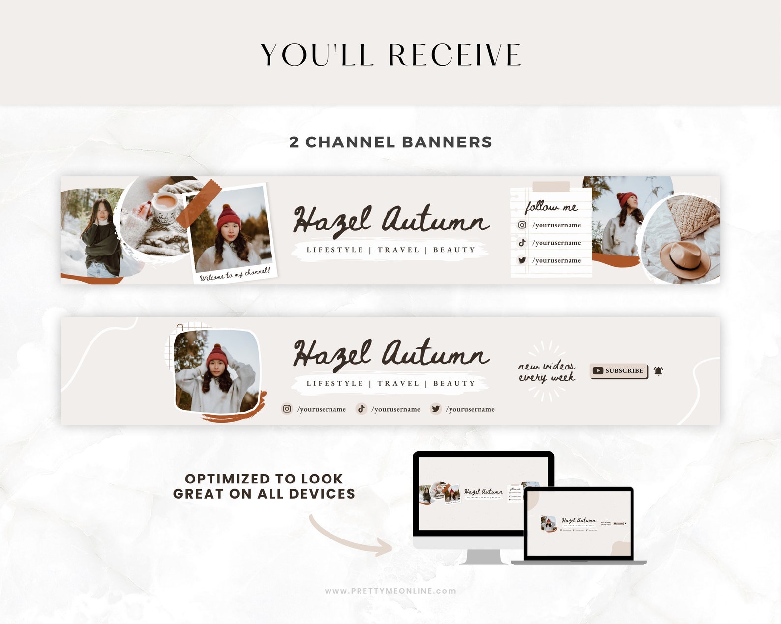 Youtube Branding Kit | Editable Channel Banner, Intro, Outro, Video ...